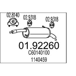MTS MARKENTECHNIKSERVICEGMBH & CO. KG MTS Endschalld&auml;mpfer 0192260 f&uuml;r MAZDA Ford