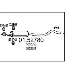 MTS MARKENTECHNIKSERVICEGMBH & CO. KG MTS Mittelschalld&auml;mpfer 0152780 f&uuml;r Opel