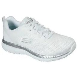 Berufsschuh Skechers "BOUNTIFUL - QUICK PATH", Damen, Gr. 42, wei&szlig;, silberfarben, Lederimitat, Textil, Schuhe, Freizeitschuh, Halbschuh, Schn&uuml;rschuh mit gepolsterter Innensohle