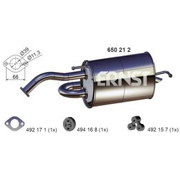 Ernst Endschalld&auml;mpfer 650212 f&uuml;r CHEVROLET
