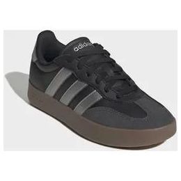 Sneaker Adidas SPORTSWEAR "BARREDA", Damen, Gr. 42, core schwarz, silber metallic, carbon, Leder, Synthetik, Schuhe Sneaker, inspiriert vom Design des Adidas handball spezial