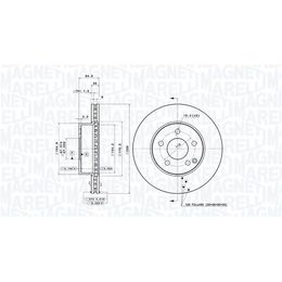 MAGNETI MARELLI Bremsscheibe 360406076800 innenbel&uuml;ftet-Bel&uuml;ftung mit tropfenf&ouml;rmigen Fl&uuml;geln 288mm 25mm f&uuml;r MERCEDES-BENZ