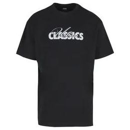 T-Shirt Urban Classics "Urban Classics UC Cursive Bold Logo Heavy Oversized Tee", Damen, Gr. L, schwarz, 100% Baumwolle, bedruckt, oversize, Rundhals, Shirts T-Shirt
