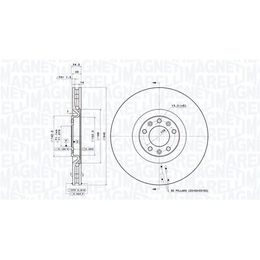 MAGNETI MARELLI Bremsscheibe 360406117101 Innenbel&uuml;ftet-Bel&uuml;ftung mit tropfenf&ouml;rmigen Fl&uuml;geln 340mm 30mm f&uuml;r PEUGEOT DS (CAPSA)