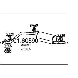 MTS MARKENTECHNIKSERVICEGMBH & CO. KG MTS Endschalld&auml;mpfer 0160590 f&uuml;r AUTOBIANCHI Fiat LANCIA