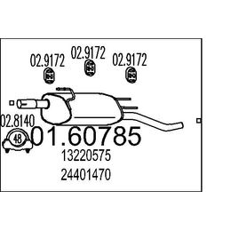 MTS MARKENTECHNIKSERVICEGMBH & CO. KG MTS Endschalld&auml;mpfer 0160785 f&uuml;r Opel