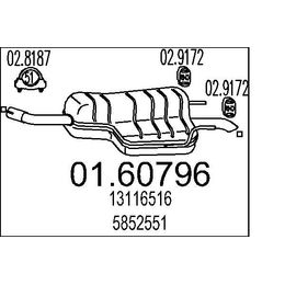 MTS MARKENTECHNIKSERVICEGMBH & CO. KG MTS Endschalld&auml;mpfer 0160796 f&uuml;r Opel