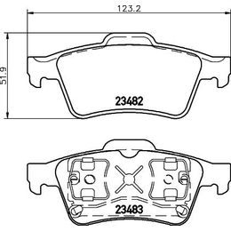Hella Bremsbelagsatz, Scheibenbremse 8db355009121 f&uuml;r INFINITI RENAULT