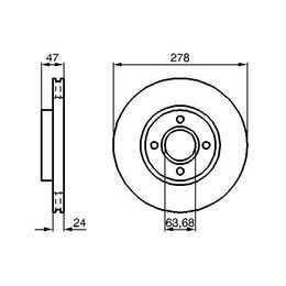 Bosch Bremsscheibe 0986478427 bel&uuml;ftet 278mm 24mm f&uuml;r Ford