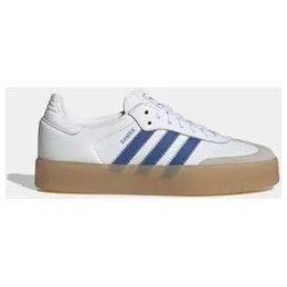 Sneaker Adidas ORIGINALS "SAMBAE", Damen, Gr. 38,5, blau (cloud wei&szlig;, blau, clear sky), Leder, Schuhe Sneaker, Topseller