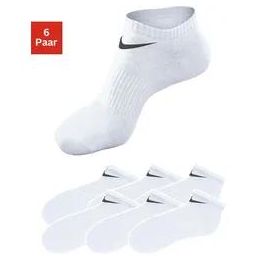 Sneakersocken Nike "SX7679-100", M&auml;dchen, Gr. S (34/37), wei&szlig;, Baumwolle, Elasthan, Polyamid, Polyester, elastisch, Socken Sneakersocken, ohne Frottee, mit mittelfu&szlig;gummi, elastisches Material