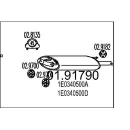 MTS MARKENTECHNIKSERVICEGMBH & CO. KG MTS Endschalld&auml;mpfer 0191790 f&uuml;r Ford MAZDA