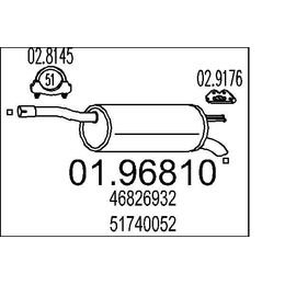MTS MARKENTECHNIKSERVICEGMBH & CO. KG MTS Endschalld&auml;mpfer 0196810 f&uuml;r Fiat