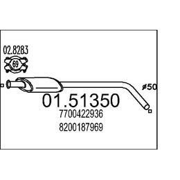 MTS MARKENTECHNIKSERVICEGMBH & CO. KG MTS Mittelschalld&auml;mpfer 0151350 f&uuml;r RENAULT