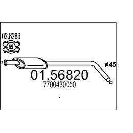 MTS MARKENTECHNIKSERVICEGMBH & CO. KG MTS Mittelschalld&auml;mpfer 0156820 f&uuml;r RENAULT