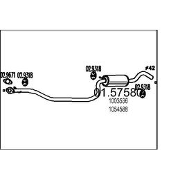 MTS MARKENTECHNIKSERVICEGMBH & CO. KG MTS Mittelschalld&auml;mpfer 0157580 f&uuml;r Ford MAZDA