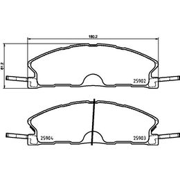 Hella Bremsbelagsatz, Scheibenbremse 8db355025071 f&uuml;r Ford LINCOLN