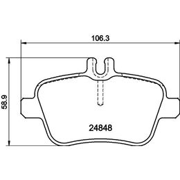 Hella Bremsbelagsatz, Scheibenbremse 8db355032061 f&uuml;r Mercedes INFINITI