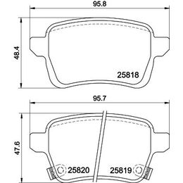 Hella Bremsbelagsatz, Scheibenbremse 8db355036431 f&uuml;r Fiat
