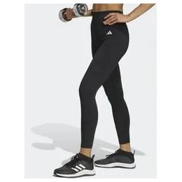 Trainingstights Adidas PERFORMANCE "OPTIME ESSENTIALS 7/8-LEGGINGS, OHNE VORDERNAHT", Damen, Gr. M, N-Gr, schwarz, normal, gr., Obermaterial: 85% Polyester, 15% Elasthan, 7/8-L&auml;nge, Hosen
