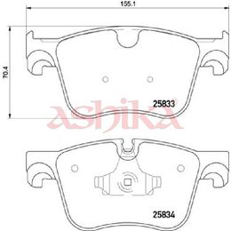 ASHIKA Bremsbelagsatz, Scheibenbremse 50000613