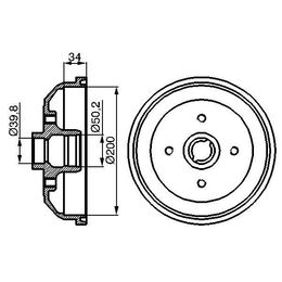 Bosch Bremstrommel 0986477040 Hinterachse f&uuml;r Opel CHEVROLET Vaughall