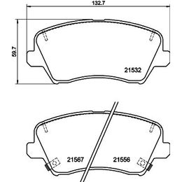 Hella Bremsbelagsatz, Scheibenbremse 8db355039971 f&uuml;r HYUNDAI KIA