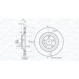 MAGNETI MARELLI Bremsscheibe 360406002201 Innenbel&uuml;ftet-Bel&uuml;ftung mit tropfenf&ouml;rmigen Fl&uuml;geln 330mm 22mm f&uuml;r AUDI AUDI (FAW)