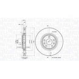 MAGNETI MARELLI Bremsscheibe 360406112101 Innenbel&uuml;ftet-Bel&uuml;ftung mit tropfenf&ouml;rmigen Fl&uuml;geln 320mm 28mm f&uuml;r RENAULT