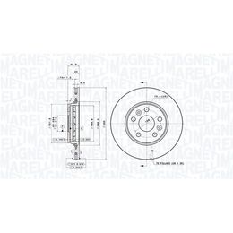 MAGNETI MARELLI Bremsscheibe 360406106901 Innenbel&uuml;ftet-Bel&uuml;ftung mit tropfenf&ouml;rmigen Fl&uuml;geln 280mm 24mm f&uuml;r MERCEDES-BENZ NISSAN RENAULT
