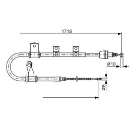 Bosch Seilzug, Feststellbremse 1987482075 f&uuml;r HYUNDAI