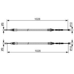 Bosch Seilzug, Feststellbremse 1987482423 f&uuml;r SMART