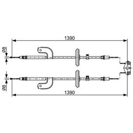Bosch Seilzug, Feststellbremse 1987482459 f&uuml;r CHEVROLET