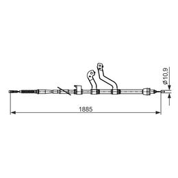 Bosch Seilzug, Feststellbremse 1987482573 f&uuml;r HYUNDAI