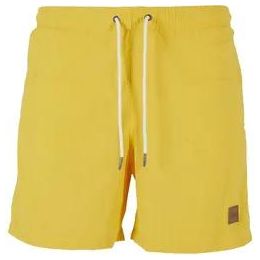 Badeshorts Urban Classics "Urban Classics Herren Block Swim Shorts", Gr. S, US-Gr&ouml;&szlig;en, chrome gelb, 100% Polyamid, Badehosen Badeshorts