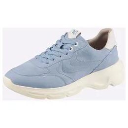 Sneaker Caprice, Damen, Gr. 41, bleu, Glattleder, Leder, Veloursleder, Schuhe Sneaker