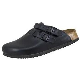 Pantolette Birkenstock "Kay SL", Damen, Gr. 39, schwarz, Obermaterial: 50% Rindsleder Leather cow. 50% Lammleder LEL., Schuhe Pantolette