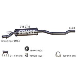 Ernst Mittelschalld&auml;mpfer 011075 f&uuml;r Opel GM