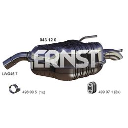 Ernst Endschalld&auml;mpfer 043120 f&uuml;r Opel GM