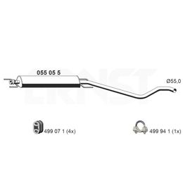 Ernst Mittelschalld&auml;mpfer 055055 f&uuml;r Opel GM