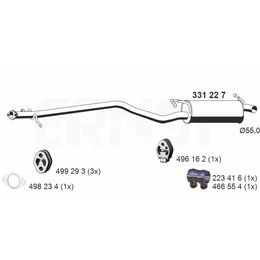 Ernst Mittelschalld&auml;mpfer 331227 f&uuml;r FORD
