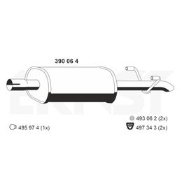 Ernst Mittelschalld&auml;mpfer 390064 f&uuml;r Mercedes