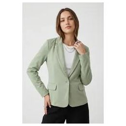 V&eacute;ro Moda Jerseyblazer VERO MODA "VMJULIA LS BLAZER JRS NOOS", Damen, Gr. 38, fog gr&uuml;n, Jersey, Obermaterial: 66% Polyester, 34% Baumwolle, unifarben, regular fit normal, tiefer V-Ausschnitt, Blazer
