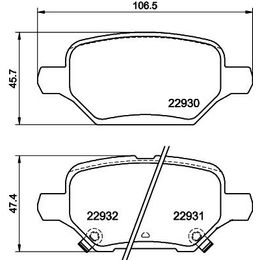 Hella Bremsbelagsatz, Scheibenbremse 8db355040181 f&uuml;r Vaughall BUICK (SGM) CHEVROLET