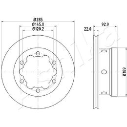 ASHIKA Bremsscheibe 61000528