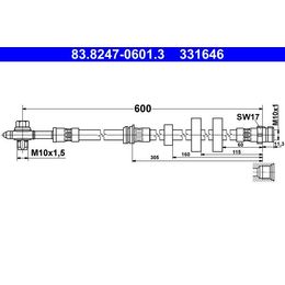 ATE Bremsschlauch 83824706013 f&uuml;r VAG