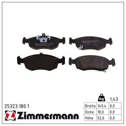 Zimmermann Bremsbelagsatz, Scheibenbremse 253231801 Vorderachse f&uuml;r Fiat