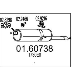 MTS MARKENTECHNIKSERVICEGMBH & CO. KG MTS Endschalld&auml;mpfer 0160738 f&uuml;r Peugeot