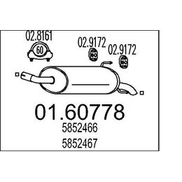 MTS MARKENTECHNIKSERVICEGMBH & CO. KG MTS Endschalld&auml;mpfer 0160778 f&uuml;r Opel