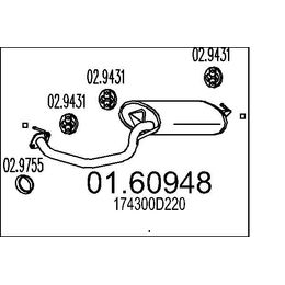 MTS MARKENTECHNIKSERVICEGMBH & CO. KG MTS Endschalld&auml;mpfer 0160948 f&uuml;r TOYOTA